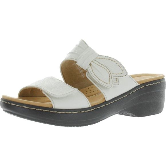 Clarks | Shoes | Clarks Womens Merliah Charm White Leather Open Toe ...